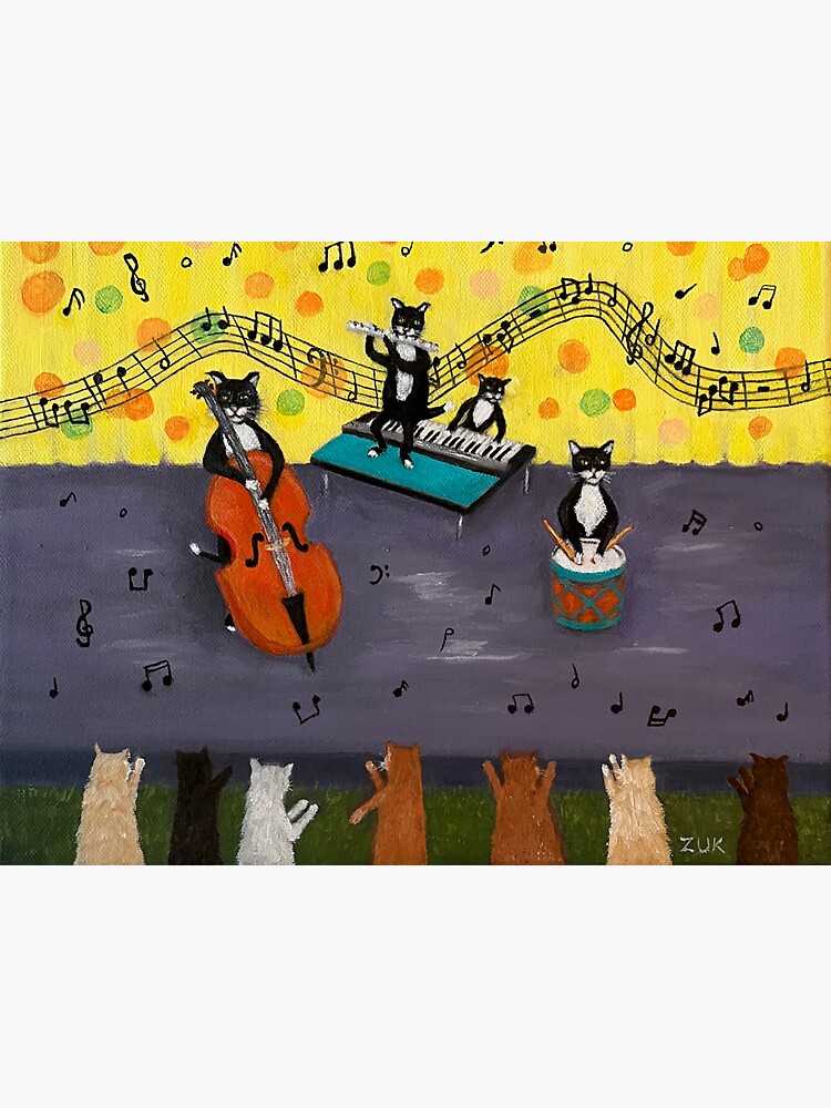 "Jazz Cats. Colorful art for the cat and music lover." Sticker by ...