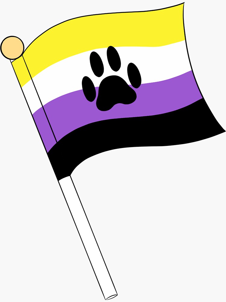 "Non-binary Furry Flag" Sticker by KaiDrawz | Redbubble
