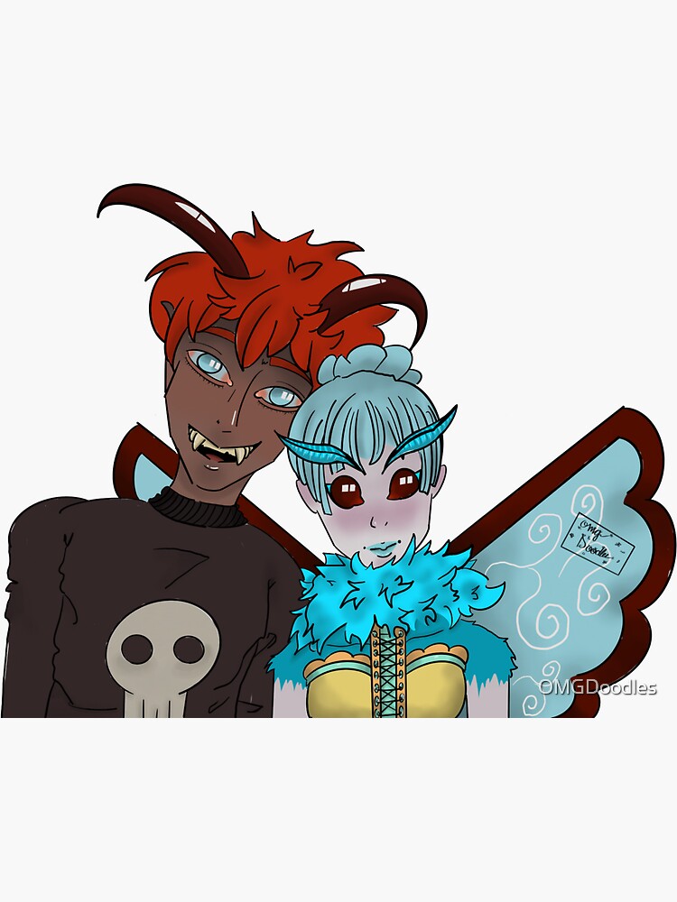 "Monster couple " Sticker by OMGDoodles | Redbubble