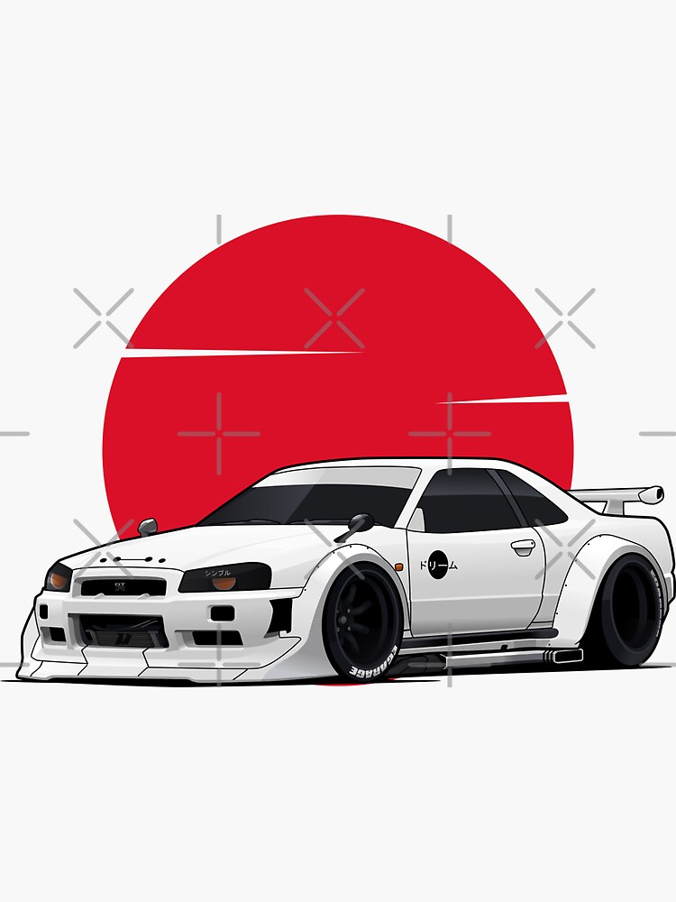 "Japan Nissan Skyline R32" Sticker by kelfatoreiq | Redbubble