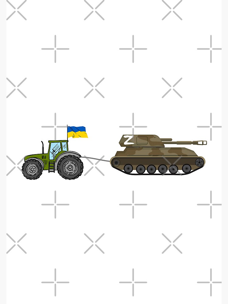 "Ukrainian Tractor Pulling A Russian Tank Ukraine Flag Sticker,ukrain ...