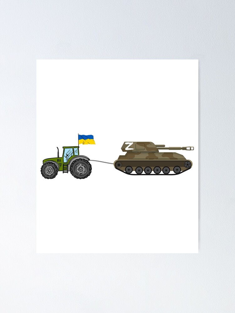 "Ukrainian Tractor Pulling A Russian Tank Ukraine Flag Sticker,ukrain ...