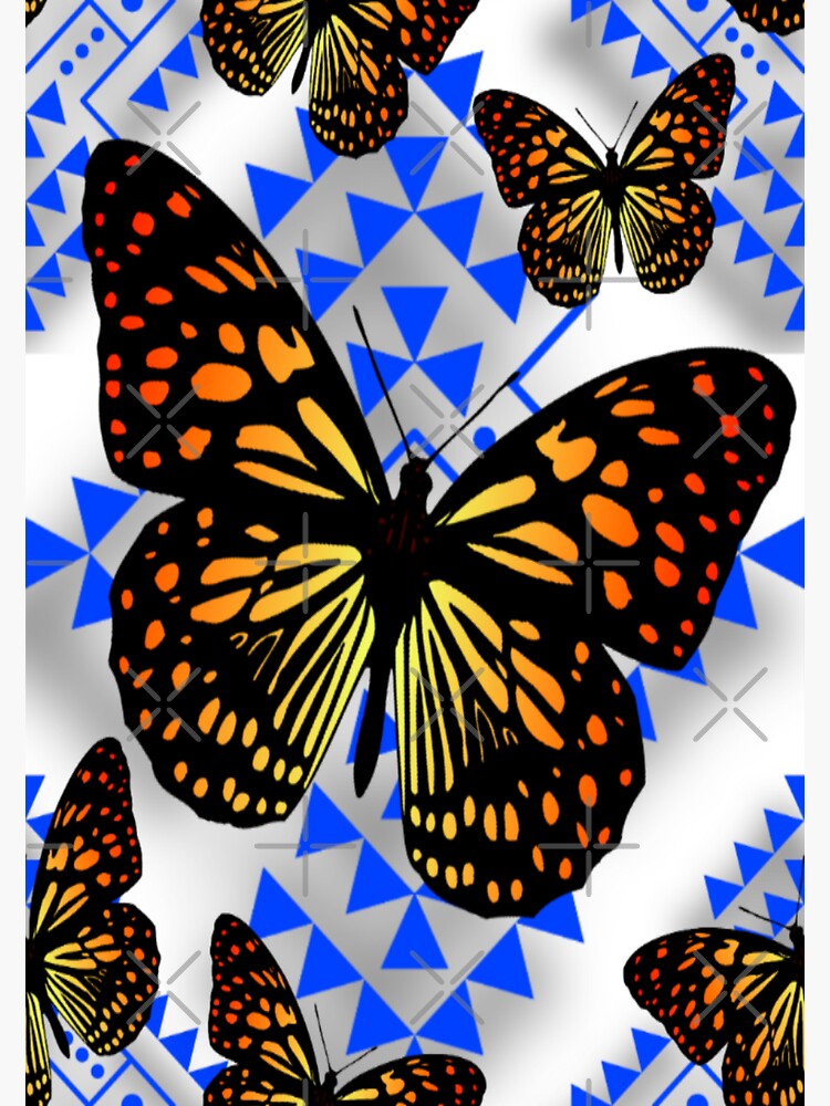 "White / Blue / Fire Color Native Butterfly Design " Sticker for Sale ...