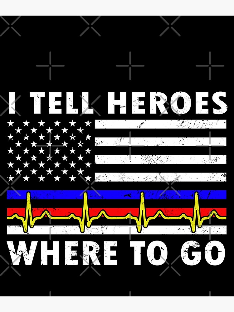 "Funny 911 Dispatcher Week Thin Blue Red Line American Flag" Poster for ...