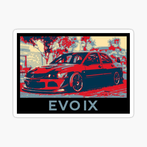 "Lancer Evolution 9 1" Sticker by HantuRaya | Redbubble