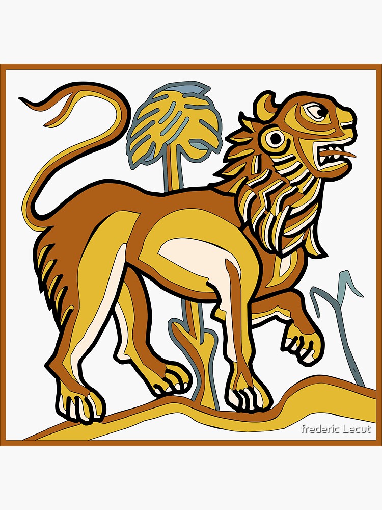 "Libyan Lion" Sticker by fredlecut | Redbubble
