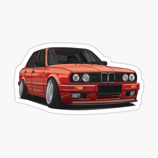 "E30 Red Special Camber" Sticker for Sale by carvect-id | Redbubble