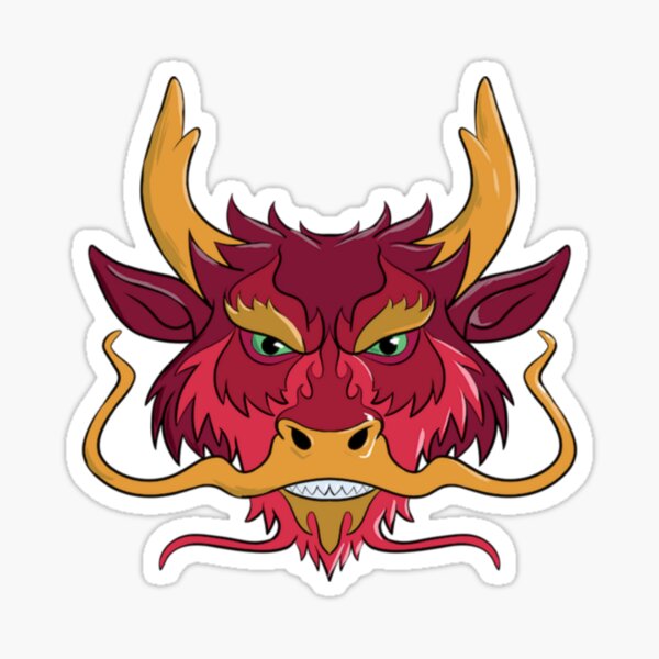 "Dragon head" Sticker by Iyrik | Redbubble