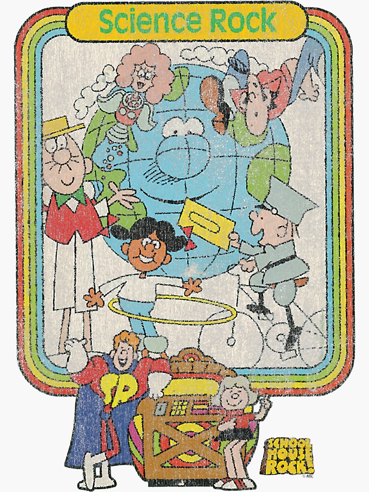 "Schoolhouse Rock Science Rock" Sticker for Sale by RolanoRomse | Redbubble
