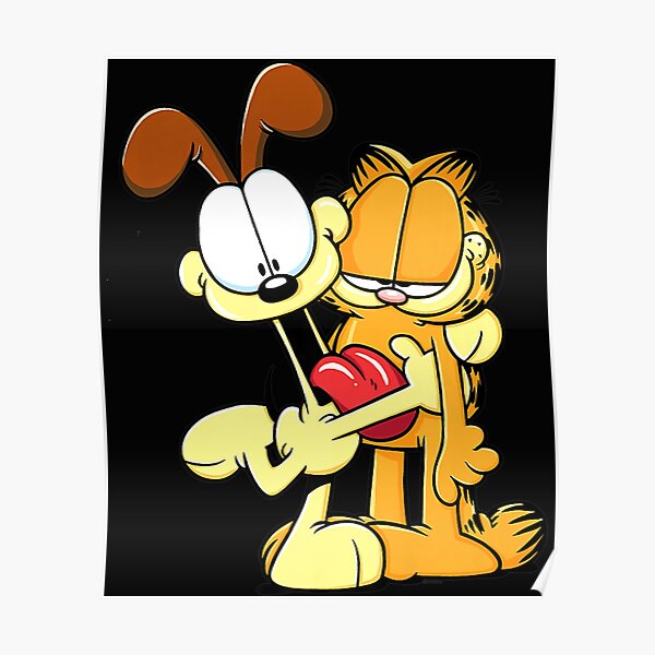 "Garfield Odie Hugging Garfield Premium " Poster for Sale by ...