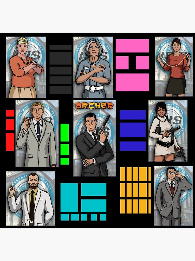 "Archer Collage - All Character - American Sitcom" Poster by ...