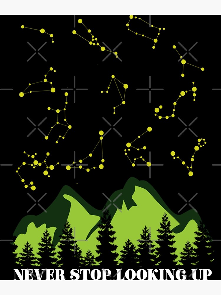 "Constellation Never Stop Looking Up Night Star Astronomy" Poster for ...