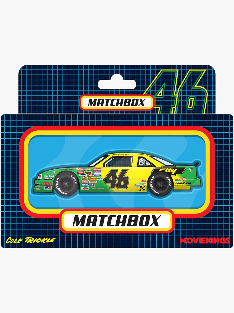"Cole Trickle 46 City Days of Thunder Matchbox Toy Illustration Sticker ...