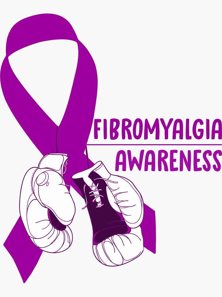 "Fibromyalgia Awareness Fight Ribbon Support" Sticker by Matthew106 ...