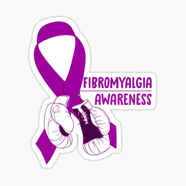 "Fibromyalgia Awareness Fight Ribbon Support" Sticker by Matthew106 ...
