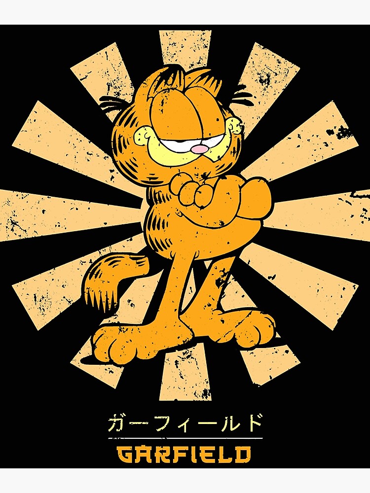 "Garfield Retro Japanese " Poster for Sale by startzrbuncks | Redbubble