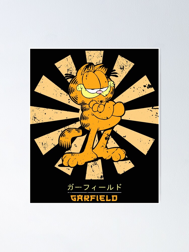 "Garfield Retro Japanese " Poster for Sale by startzrbuncks | Redbubble