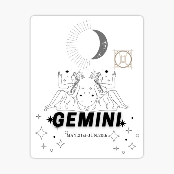 "Gemini " Sticker for Sale by InspoIdeas4U | Redbubble