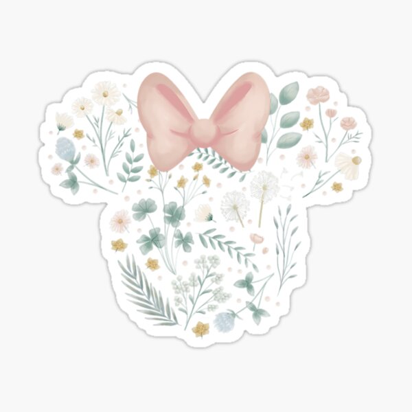 "Minnie Mouse Icon Spring Flowers" Sticker by ConnorLeonard | Redbubble