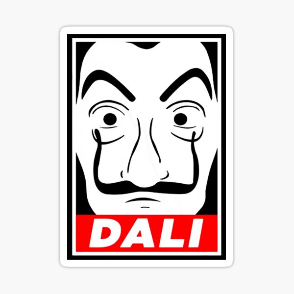 "Salvador Dali Obey" Sticker for Sale by britamaadi | Redbubble