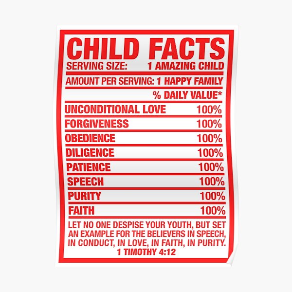 "CHILD FACTS" Poster for Sale by plushism | Redbubble