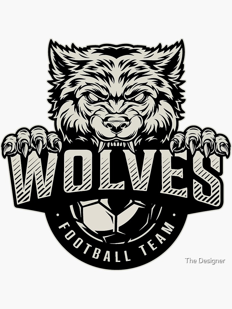 "Wolves Football Team Logo design T-Shirts" Sticker for Sale by ...