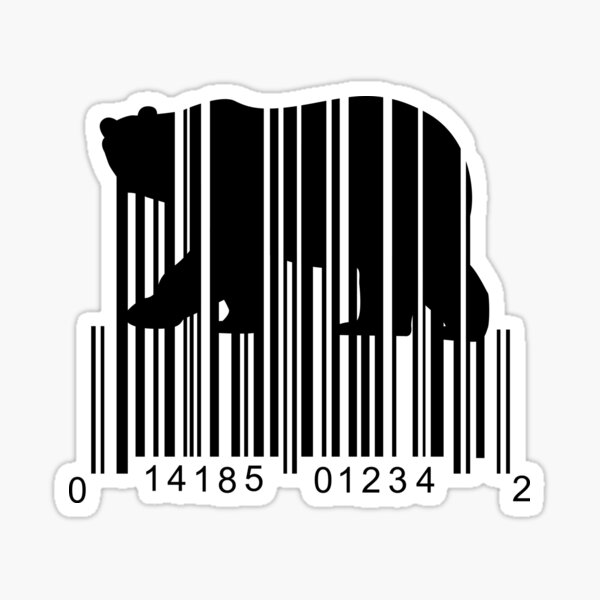 "Bear Barcode" Sticker by ReveriesByShay | Redbubble