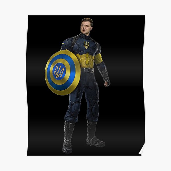 "Zelensky Captain Ukraine Ukrainian Hero" Poster by shlebah | Redbubble