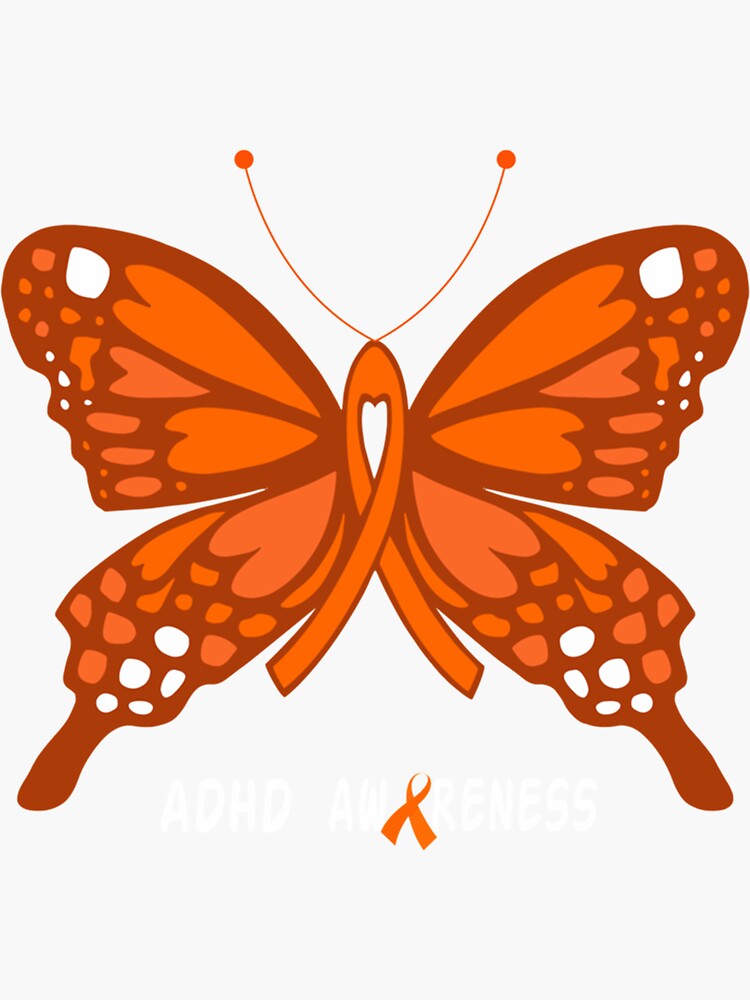 "ADHD AWARENESS BUTTERFLY " Sticker for Sale by SimplySeptembe9 | Redbubble