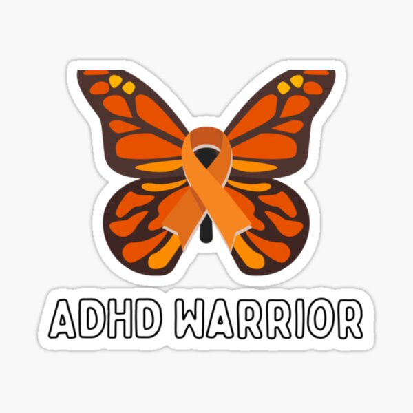 "ADHD WARRIOR AWARENESS BUTTERFLY " Sticker for Sale by SimplySeptembe9 ...