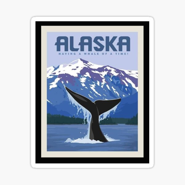"Copy of Vintage wild Alaska poster wale" Sticker for Sale by USATRAVEL ...