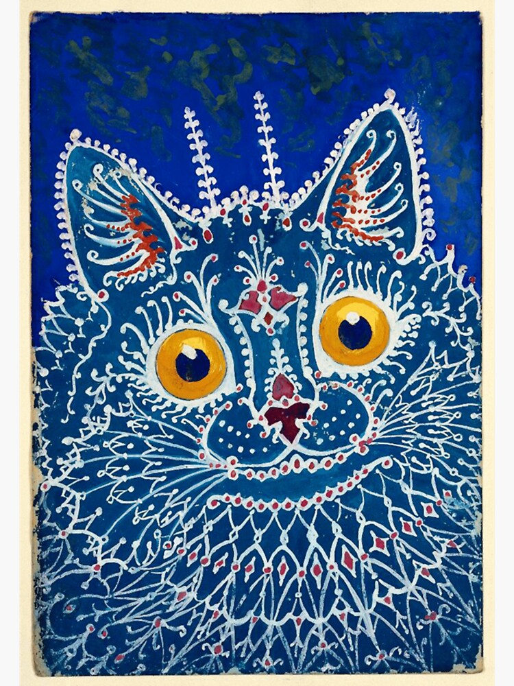 Pegatina «Cuadro del gato de Louis Wain. Gato azul de Louis Wain ...