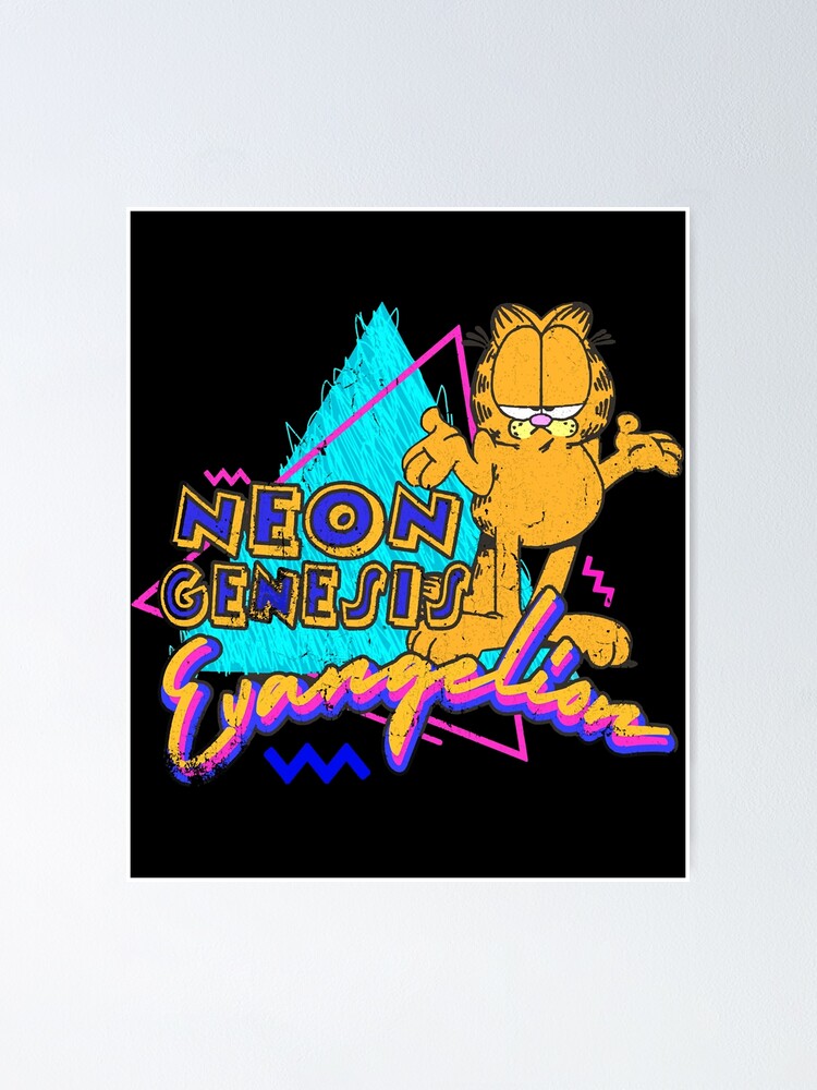 "Garfield-Neon Genesis Evangelion Vintage" Poster for Sale by ...