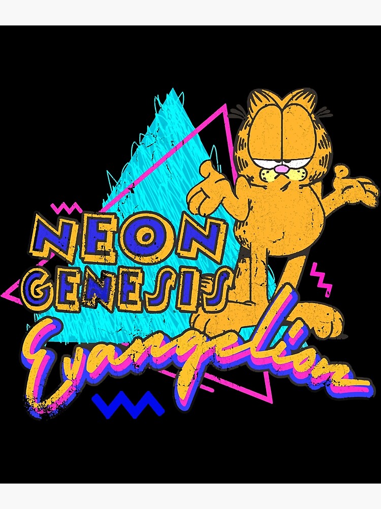 "Garfield-Neon Genesis Evangelion Vintage " Poster for Sale by ...