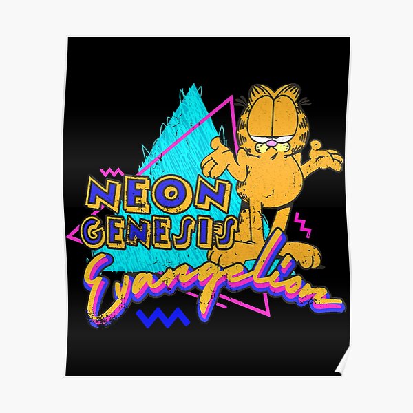 "Garfield-Neon Genesis Evangelion Vintage " Poster for Sale by ...