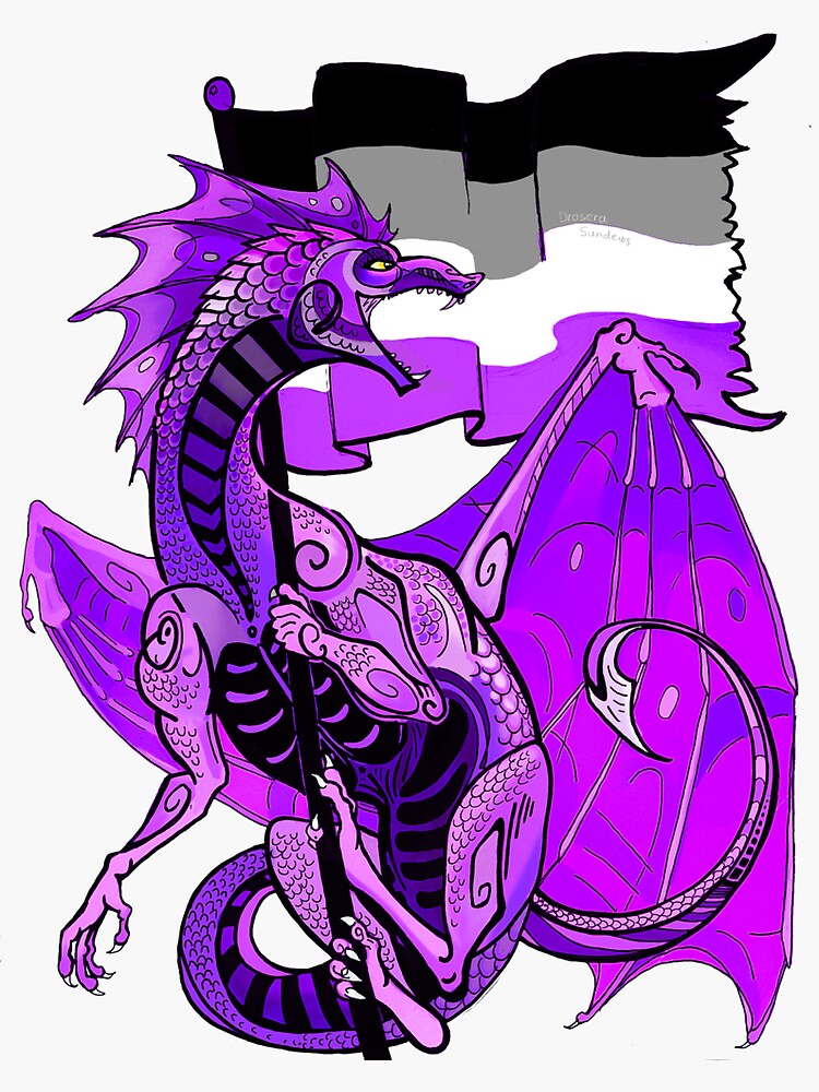 "Transparent Ace Pride Dragon " Sticker by Sundews | Redbubble