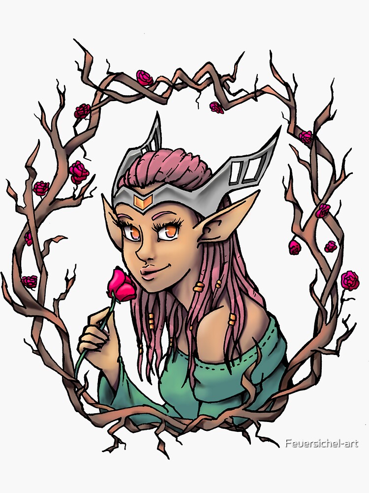 "Rose elfe" Sticker by Feuersichel-art | Redbubble