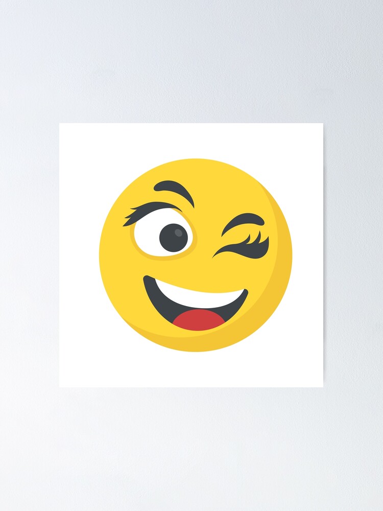 "winking emoji" Poster for Sale by Meithyl | Redbubble