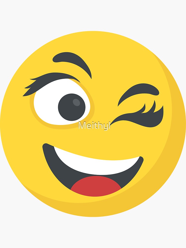 "winking emoji" Sticker for Sale by Meithyl | Redbubble