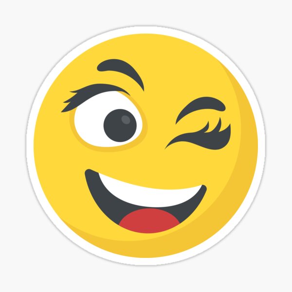 "winking emoji" Sticker for Sale by Meithyl | Redbubble