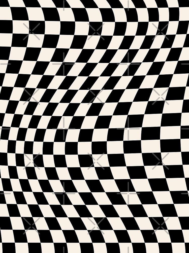 "Check Pattern Black And Cream White Wavy Checkerboard Pattern ...