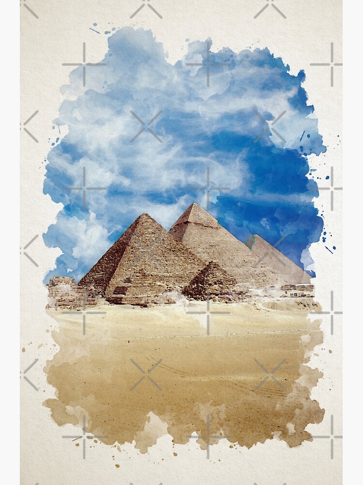 Pyramid of Giza Egypt Watercolor Art Canvas sold by Brian Carter | SKU ...