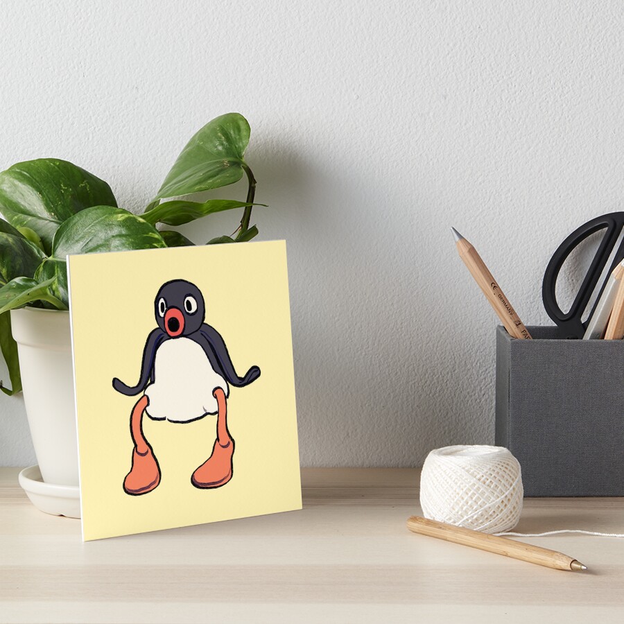 "I draw surprised penguin meme" Art Board Print for Sale by RansRoom ...