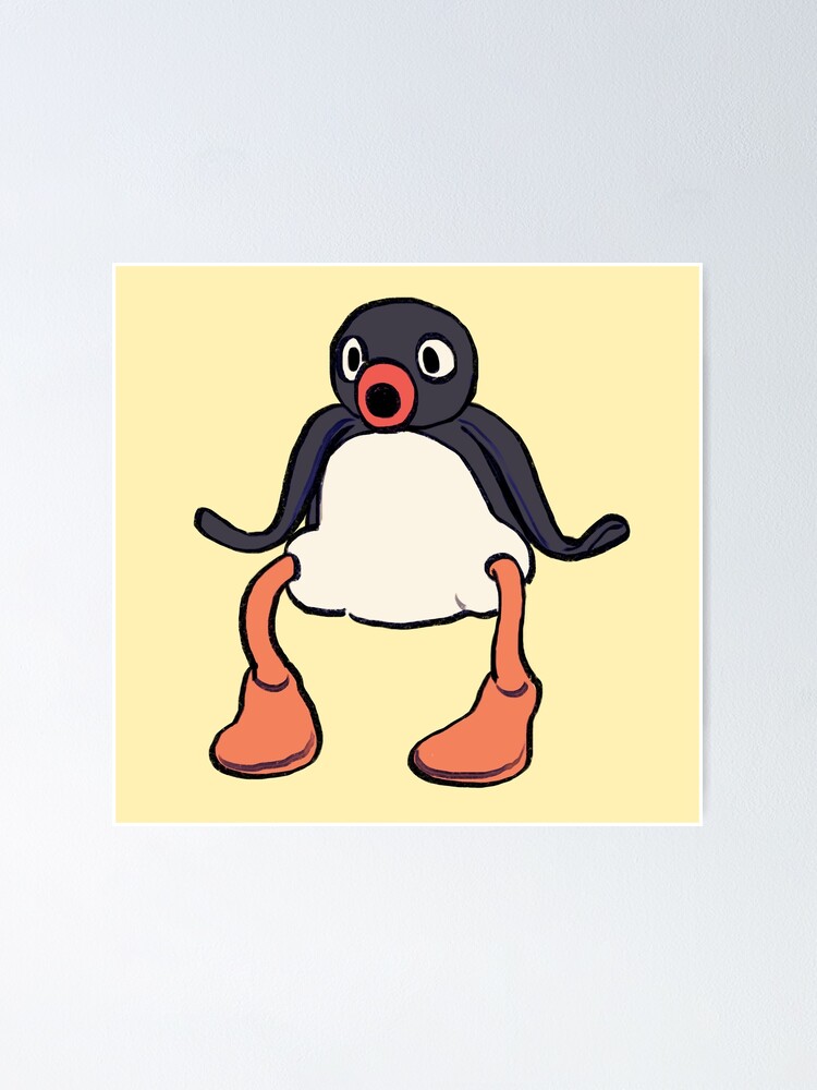 "I draw surprised penguin meme" Poster for Sale by RansRoom | Redbubble
