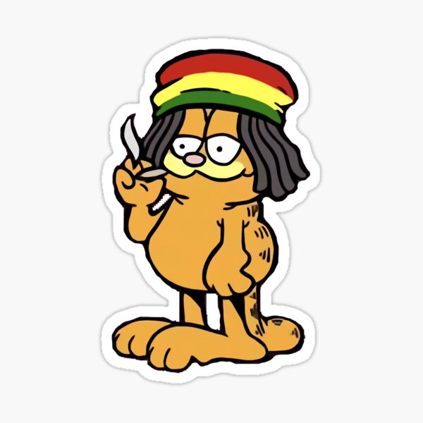 "Rastafarian Garfield" Sticker for Sale by seguiflgavetth | Redbubble