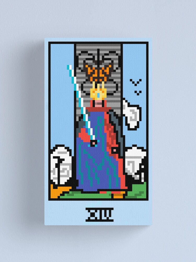 "Wait, is this pixel art tarot? Black - Minor Arcana 'King of Swords ...