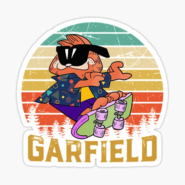 "Skater Garfield Vintage" Sticker by obianoftcianou | Redbubble