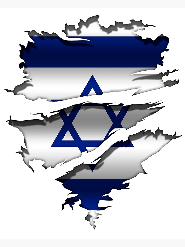 "Israel - flag - Tattoo Ripped" Poster by WdiCreative | Redbubble