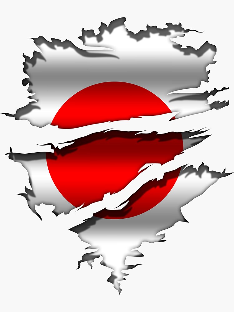 "Japan - Japan - flag - Tattoo Ripped" Sticker by WdiCreative | Redbubble