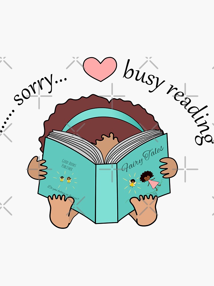 "Sorry Busy Reading, Book lover, Girl, Teal" Sticker for Sale by ...